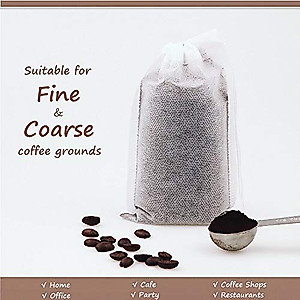 No Mess Cold Brew Coffee Filters - 150 Count Single Use Filter Bags Disposable Fine Mesh Brewing Bags for Concentrate, Iced Coffee Maker, French/Cold Press Kit, Hot Tea in Mason Jar or Pitcher 4"x 6"