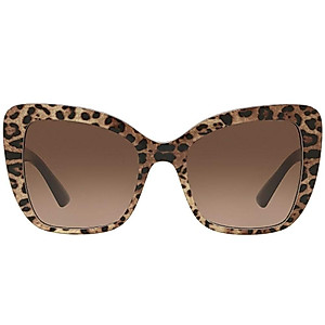 Dolce & Gabbana Women's Modern Rectangular Sunglasses, Leo Brown On Black, 54