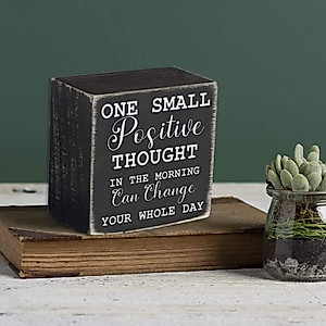 Wood Box Sign - First I Drink the Coffee, Then I Do the Things - Desktop Wood Box Signs Home Decor Best Gifts for Coffee Lover 5x5 inch