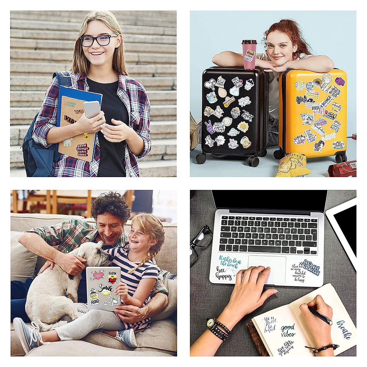 LIFEBE 250Pcs/Pack Inspirational Stickers for Water Bottles, Motivational Stickers for Teens, Students, Teachers, Employees, Vinyl Waterproof Durable Laptop Sticker Decals for Computer