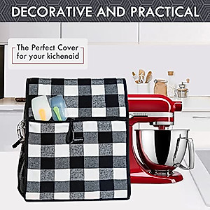 BAGSPRITE Stand Mixer Dust Cover Compatible with KitchenAid Bowl Lift 4.5-5 Quart, Cover Pockets for Stand Mixer Accessories