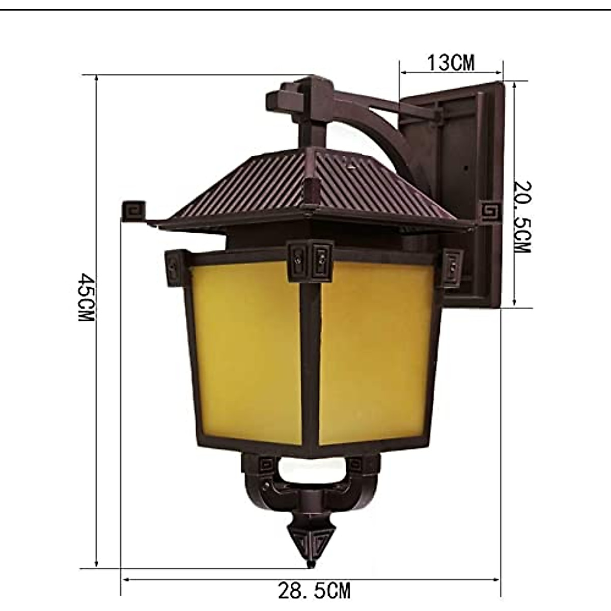OUUED European Wall Light Waterproof Outdoor Antique Wall Lamp Exterior Wall Lights, Wall Lantern for Home Porch Patio Walkways Garden Lantern 1 Light E27 Frosted Glass Shade