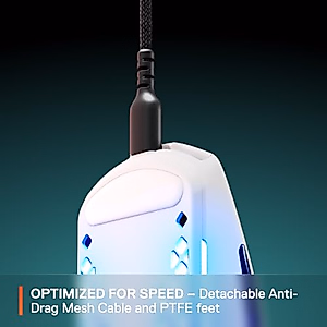 SteelSeries Aerox 3 - Holey RGB Gaming Mouse - Ultra-lightweight Water Resistant Design - 8,500 DPI TrueMove Core Optical Sensor - Snow
