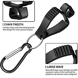RICHARDJOV 6PCS Glove Clip Holder Safety Work Gloves Clip for Belt, Metal Glove Keeper Loop Glove Grabber Clip Holder(Black)