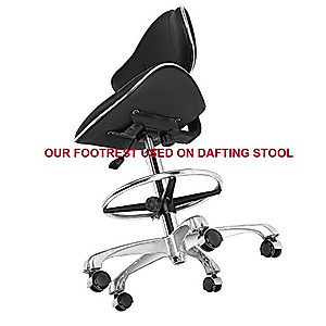Kaleurrier Metal Chrome Foot Rest Foot Ring for Studio Drafting Chair Office Stool Salon Stool,16 inches Diameter