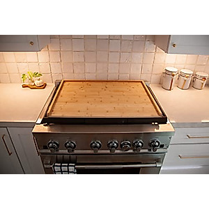 Noodle Board | Stovetop Burner Sink Covers for gas and Electric Stoves RV | Extra Work Surface | XL Serving Tray | Wood