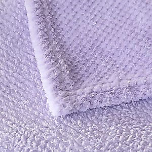 SOCHOW Soft Fleece Bed Blanket Twin Size, Cozy Warm Lightweight Waffle Weave Bedding Blanket for All Seasons, 66 x 90 inches Lilac