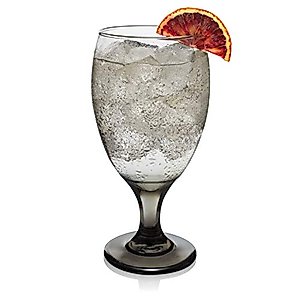 Libbey Classic Smoke Goblet Beverage Glasses, 16.25-ounce, Set of 6