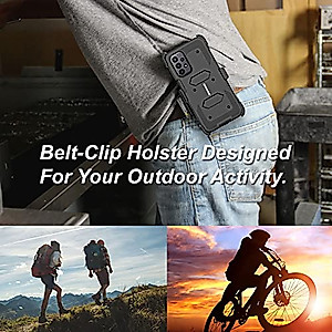 Covrware for Samsung Galaxy A23 5G / A23 (4G) Aegis Series case, Full-Body Rugged Dual-Layer Shockproof Protective Swivel Belt-Clip Holster Cover with Built-in Screen Protector, Kickstand, Black