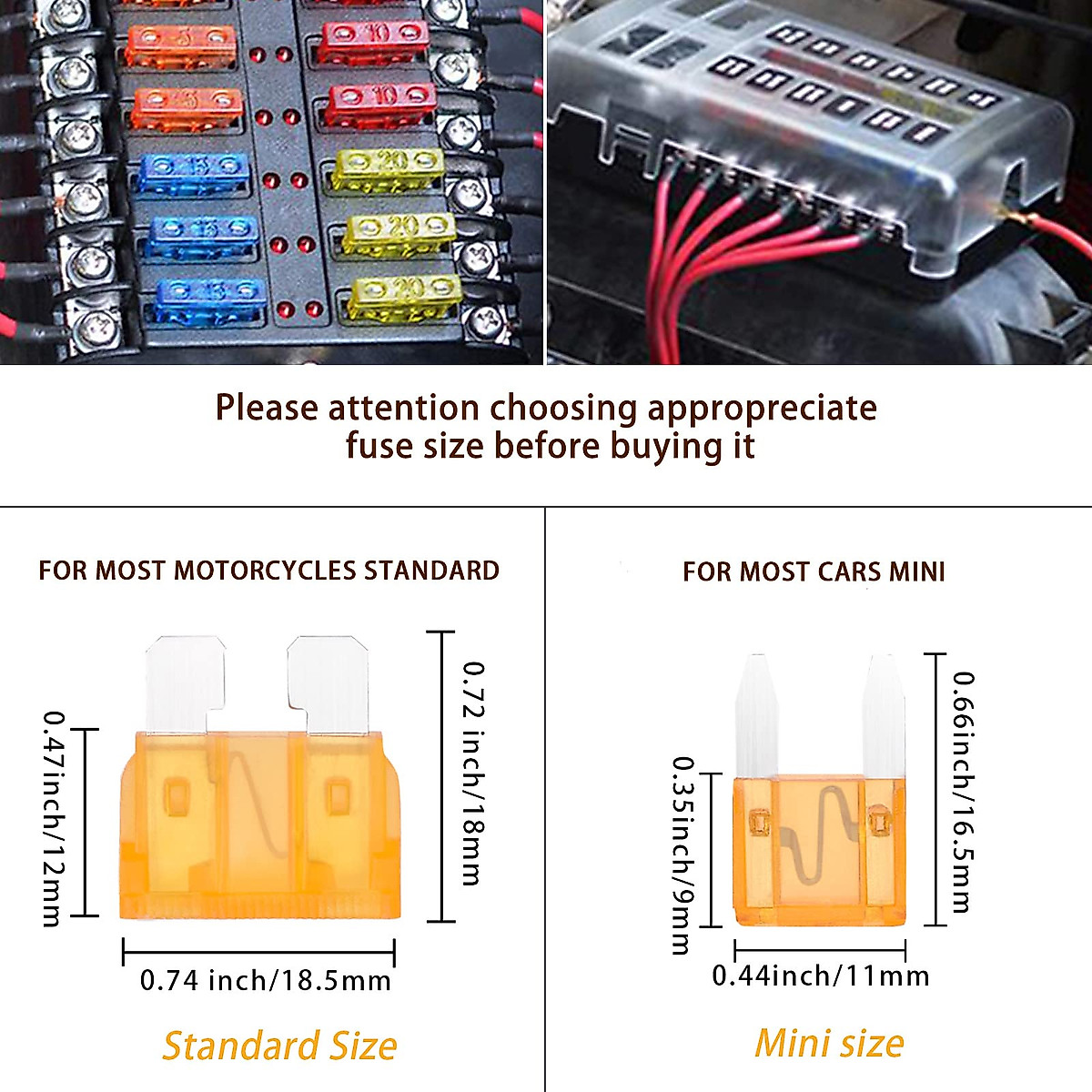 ASDL 203pcs Car Accessories Blade Fuses Assortment Kit, Standard & Mini Automotive Fuses 5A/7.5A/10A/15A/20A/25A/30AMP for Truck Travel Trailers Auto Camper RV ATV Boat Marine RV SUV Trike