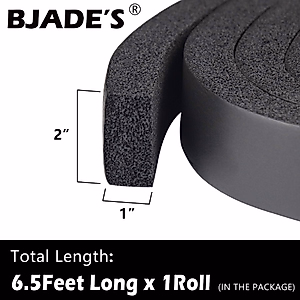 BJADE'S Air Conditioner Weatherseal Tape,Window AC Foam Seal Insulating Strip,2 X 1 Inch 6.5ft Air Conditioner Insulation Foam Strip.