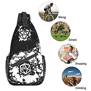 Men & Women Gym Crossbody Sack Satchel Outdoor Hiking Bag, Yin Yang Dice D20 Sling Bag Backpack Backpacking for Travel Hiking School - Small Tool Backpak