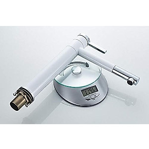 Kitchen Taps Basin Faucet White Single Handle Lavatory Single Hole Water Vanity Sink Bath Basin Mixer Tap Solid Brass Faucets-1