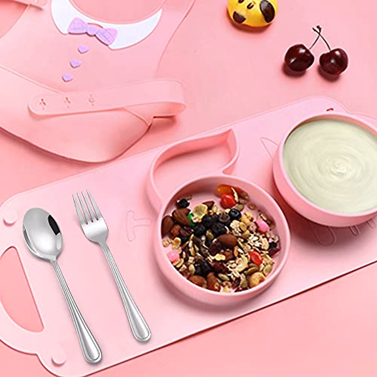 LIANYU 12-Piece Kids Silverware Set, Stainless Steel Toddler Utensils Flatware Set, Child Cutlery Tableware Set for 4, Include knives Forks Spoons, Mirror Finished, Dishwasher Safe