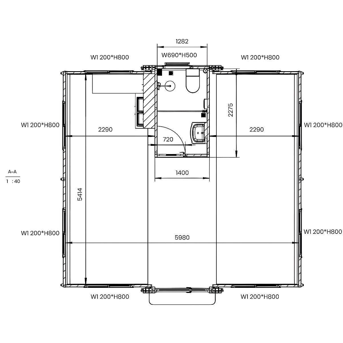 Green Swift 19x20FT Prefabricated Tiny Home: Mobile, Lockable Door, Outdoor Storage, Restroom & Cabinet - Ideal for Hotels, Kiosks, Booths, white