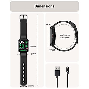 Smart Watch for Men Women(Call Receive/Dial), Alexa Built-in, 1.7" Touch Screen Fitness Tracker with Heart Rate Sleep Tracking, 60 Sports Modes, 5ATM Waterproof Smartwatch for Android iPhone, Black