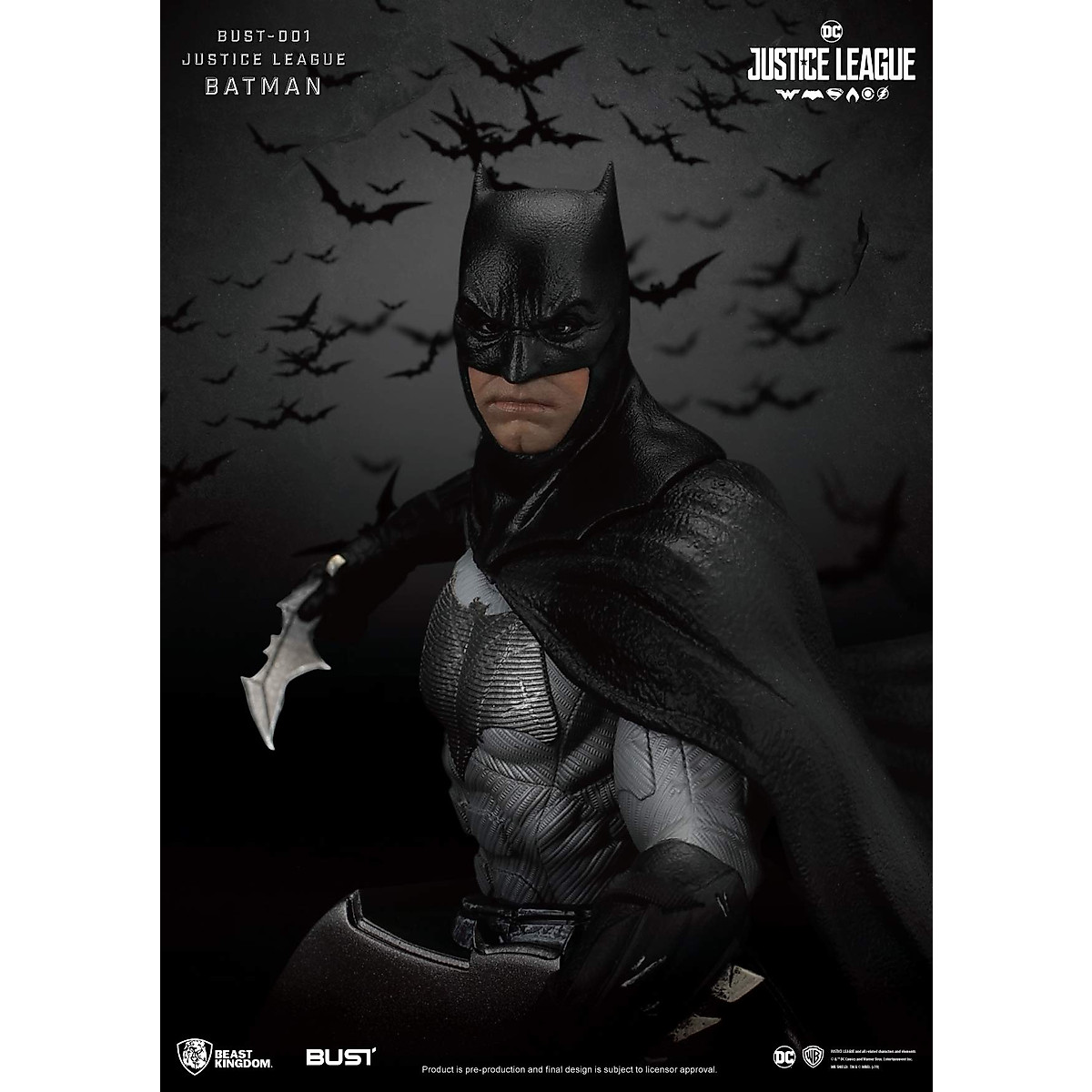 Beast Kingdom Justice League Action Bust Series: Batman PVC Bust Multicolor 6 inches