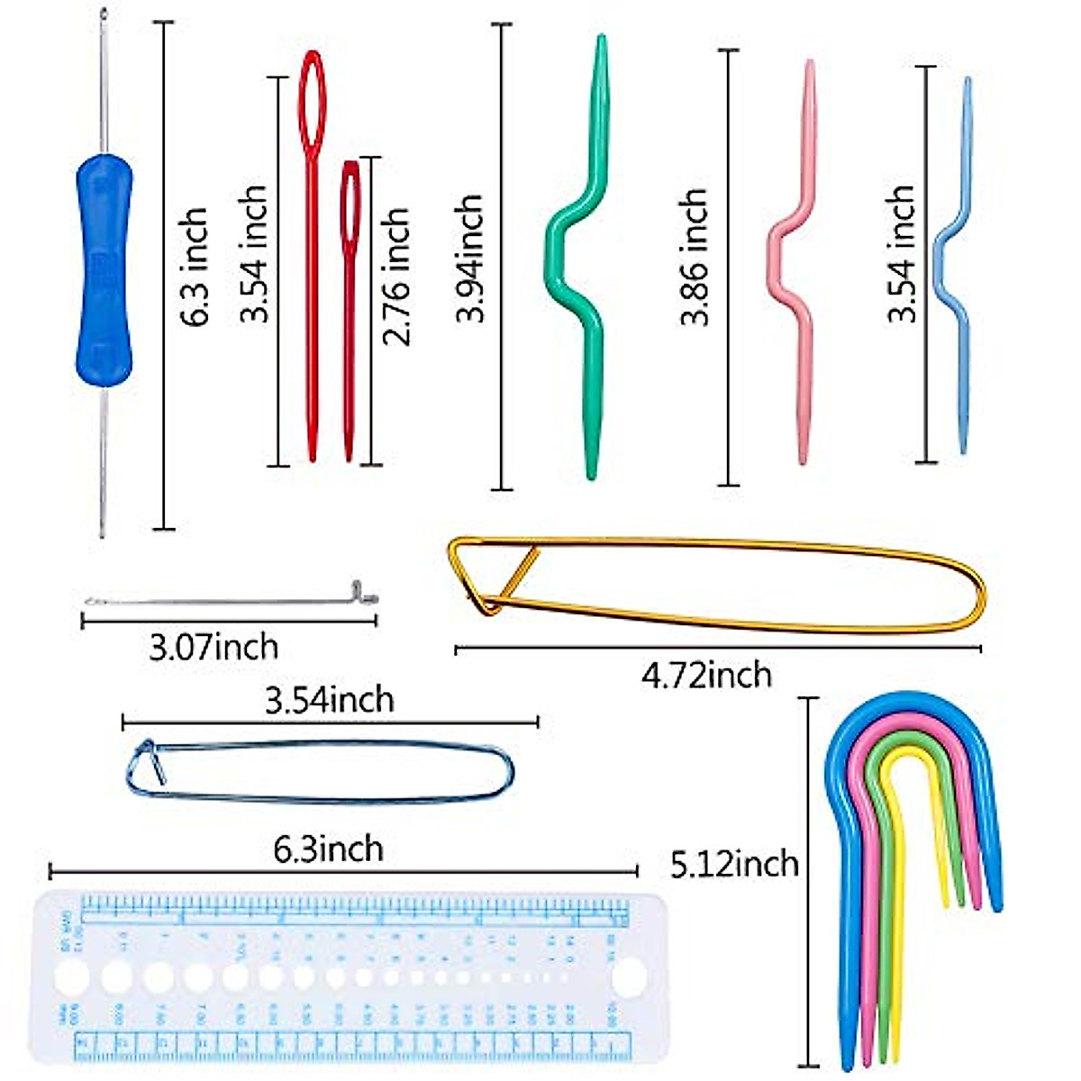 94 PCS Knitting Tool Accessory Kit Sewing Knitting Crochet Accessories Supplies Tools Needles Kit Crochet Starter with Stitch Holders Lock Markers Ring Markers Knitting Sewing Needles Scissors Cable