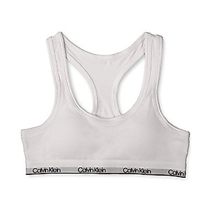 Calvin Klein Girls' Big Modern Cotton Molded Bralette, Classic White, X-Large