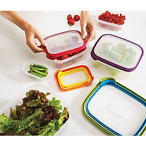 Joseph Joseph Nest Plastic Food Storage Containers Set with Lids Airtight Microwave Safe, 12-Piece, Multi-color