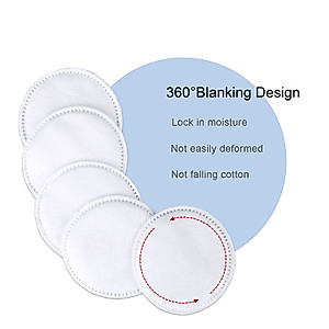 MSQ Cotton Rounds (300 Count), Makeup Remover Pads, Face Cotton Pads, Facial Cleansing Round Cotton Pads, Lint-Free