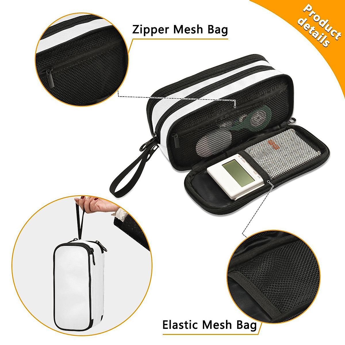 UMIRIKO White Solid Pencil Pen Case Large Capacity Multi-slot Pen Pouch Holder for School Office College Student Teens Adult 01