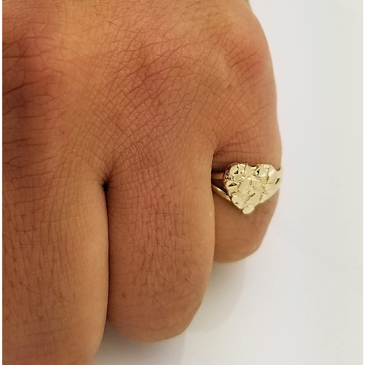 10k Gold Solid Nugget Ring Gold Heart Ring