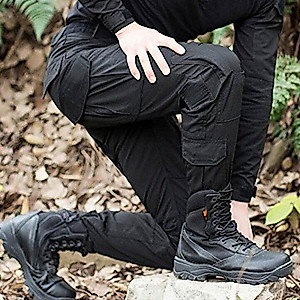 H World Shopping Military Army Tactical Airsoft Paintball Shooting Pants Combat Men Pants with Knee Pads BK (XL)