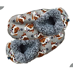 Pit Bull Super Soft Slippers - E&S Pets - Pit Bull Gifts - Cozy House Slippers - Non Skid Bottom - One Size Fits Most - Sherpa slipper - Pet Lover Gifts For Men And Women