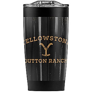 Yellowstone OFFICIAL Yellowstone Arched Logo Stainless Steel 20 oz Travel Tumbler, Vacuum Insulated & Double Wall with Leakproof Sliding Lid