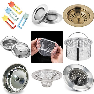 Disposable Mesh Sink Strainer Bags- 100 Pcs Kitchen Sink Strainer Trash Bag High Elasticity Sink Strainer Filter Mesh Bag for Collecting Kitchen Food Waste Leftover Garbage Kitchen Sink