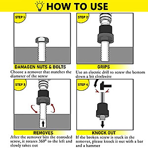TOPEC Bolt Extractor Set, 10 Piece Lug Nut Remover Socket Tool, 1/2" Drive Impact Wheel Lock Removal Kit for Removing Damaged, Dead, Rusted, Rounded-Off Bolts, Lug Nuts & Screws