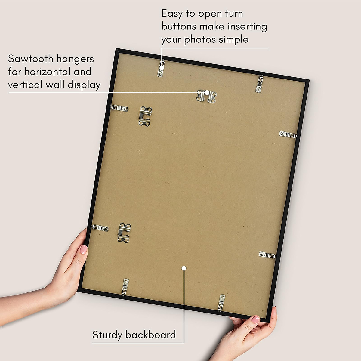 Americanflat 16x20 Picture Frame with Polished Plexiglass - Streamline Collection - Thin Border Picture Frame for Wall Display - Hanging Hardware Included - Black