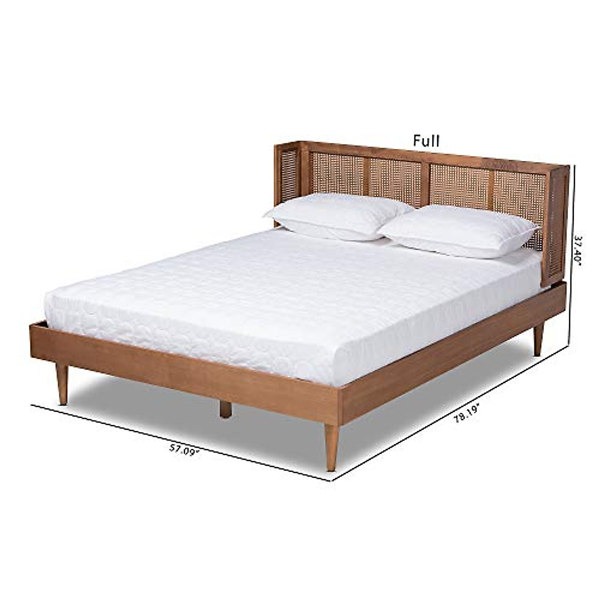 Baxton Studio Platform, Queen, Ash walnut