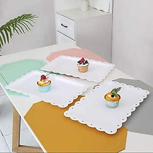 5 Pcs White & Gold Cupcake Stand Set, Plastic Dessert Table Display Set, Tiered Cupcake Holder Candy Fruit Plate Decoration for Wedding Birthday Party Celebration