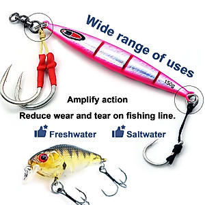 FishTrip Split Rings Fishing 200Pcs Stainless Steel Heavy Duty Split Ring Pliers Saltwater Treble Hooks Terminal Tackle Connector