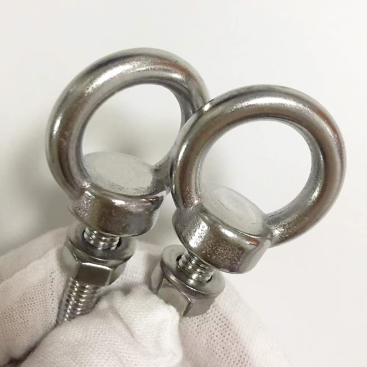 HYXXYY Stainless Steel Eye Bolt, 5pack M6 Shoulder Eye Bolts 1/4" X 2"with Nuts and Washer Thread Lifting Ring Eyebolt