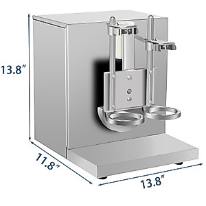 TECSPACE 110V Milk Tea Shaker Machine Stainless Steel, Double-Cup,120W 400r/min