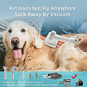 Self-Cleaning Pet Grooming and Shedding De-shedding Remove Brushes Vacuum Attachment Kit - Great for Dogs, Cats, Rabbits! Works with Most Vacuum Brands and Dyson V7 V8 V10 V11 V12 V15 Vacuum Cleaner (KIT6)