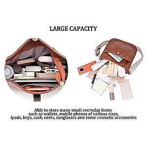 Vegan Leather guitar strap Crossbody purse cross body purse with Adjustable guitar Strap Zipped Pockets Handbag Shoulder Bag（brown-bag）……