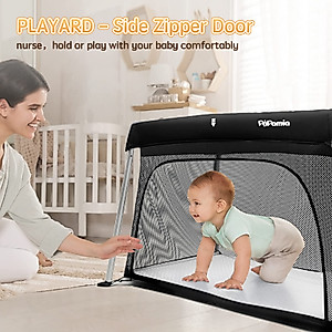 Travel Crib,PAPAMIA Light Portable Crib with Mattress | Foldable Playpen for Babies and Toddlers | Play Yard with Lightweight Handbag Design | Safety Certified