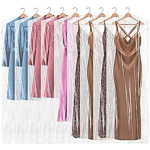 80 Pieces 72 Inch Clear Plastic Garment Bags for Hanging Clothes Dry Cleaner Bags Bulk for Long Dress Dry Cleaning Bags Dust Clothing Cover for Travel Launderette Alterations Shop Gowns