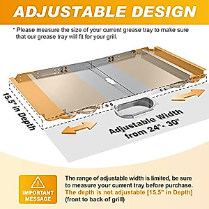 Replacement Grease Tray with Catch Pan for Dyna Glo Grill Replacement Parts, Universal Drip Pan for 4 5 Burner Gas Grill Nexgrill Replacement Parts, Grill Tray for Kenmore BHG Expert Grill (24-30")