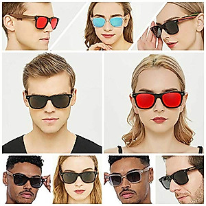 ANDWOOD Wood Sunglasses Polarized for Men Women Uv Protection Wooden Bamboo Frame Mirrored Sun Glasses