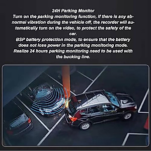 1080P FHD Dual Dash Cam, Control, Night, 170° Wide Angle, Parking Mode, for Cars