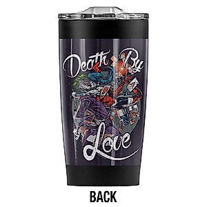 Harley Quinn Joker Death By Love Stainless Steel Tumbler 20 oz Coffee Travel Mug/Cup, Vacuum Insulated & Double Wall with Leakproof Sliding Lid | Great for Hot Drinks and Cold Beverages