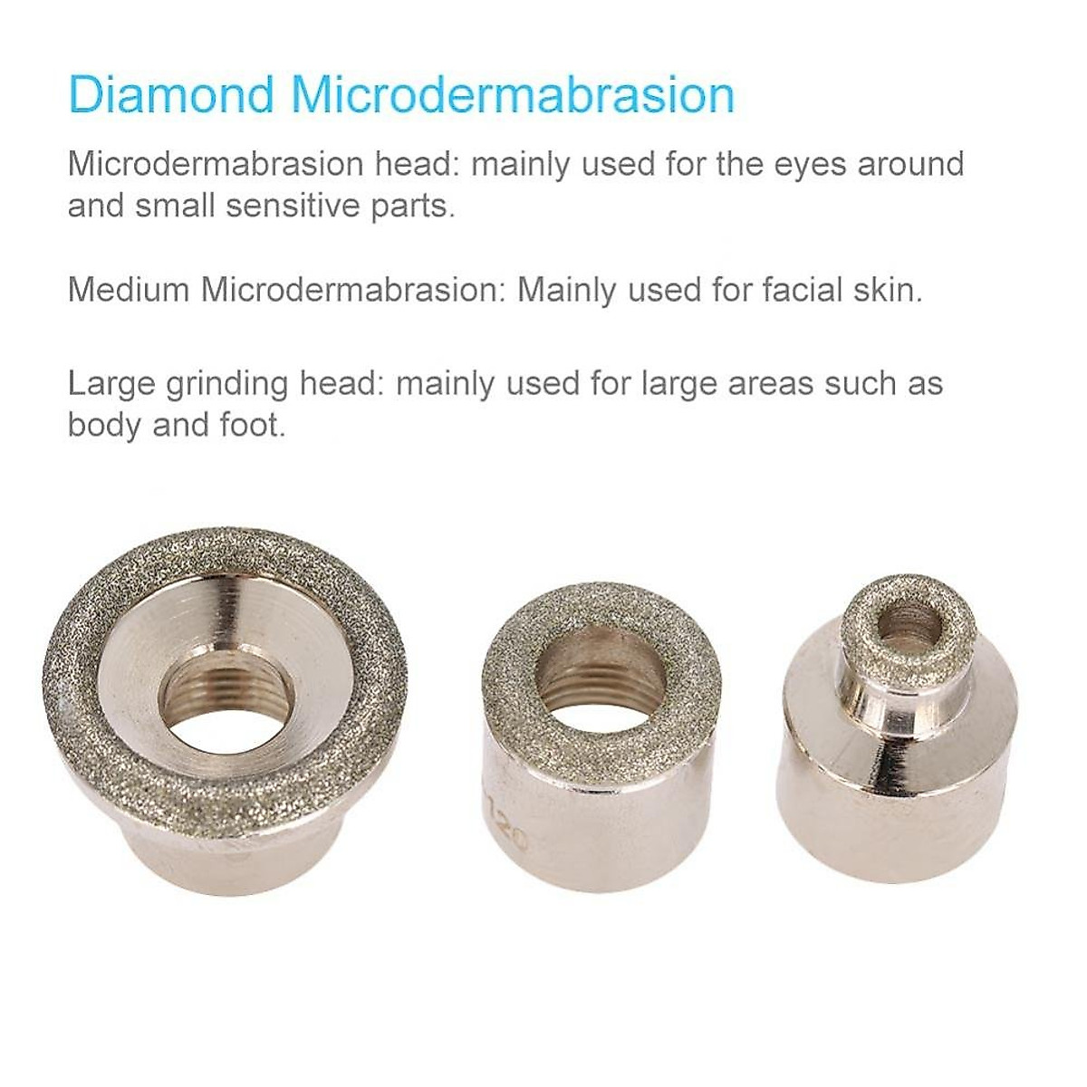 Peeling Tips, Replacement Skin Grinding Tips with Handle Stainless Steel Filter Set Beauty Machine Set