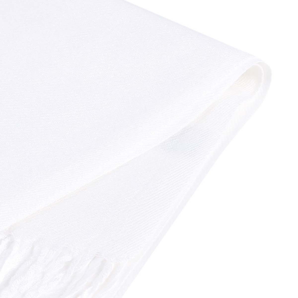 TZ Promise Pashmina Wedding Large Soft Plain Shawl/Wrap/Scarf for Women (White)