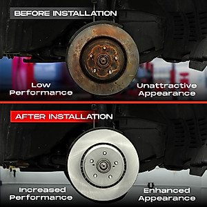 R1 Concepts Rear Brakes and Rotors Kit |Rear Brake Pads| Brake Rotors and Pads| Ceramic Brake Pads and Rotors |Hardware Kit WFWH1-67102