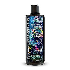 Brightwell Aquatics MicroBacter Start XLM – Live Bacteria Tank Starter Rapidly Establishes Biological Filtration in New Marine & Reef Aquariums